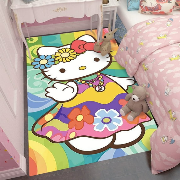 Fashion Cool Hello Kitty Carpet Personality Bedside Rug Living Room ...