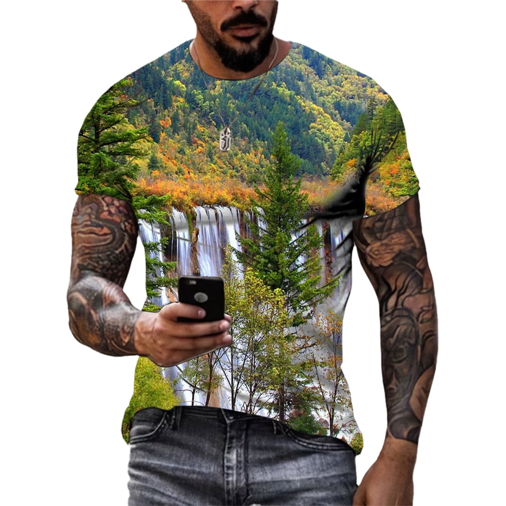 Fashion Cool Style Natural Scenery Unisex 3D Printed T-shirts Men ...