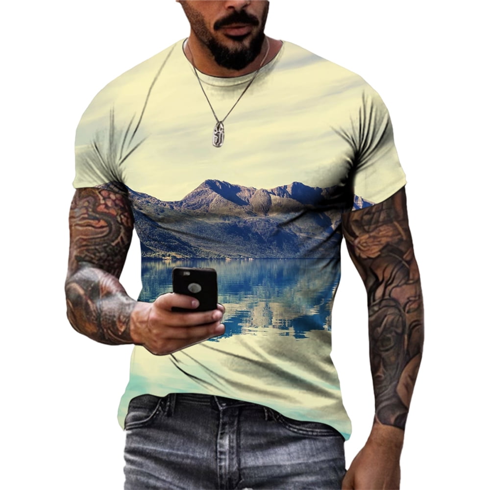 Fashion Cool Style Natural Scenery Unisex 3D Printed T-shirts Men ...