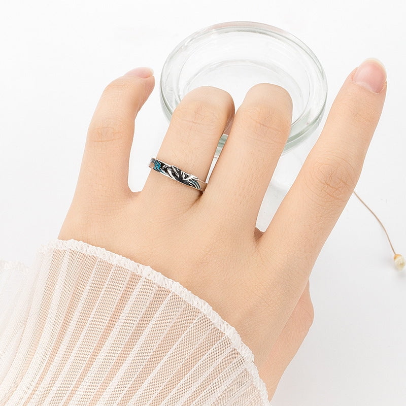 Fashion Copper Couple Rings, Wave Design, Epoxy Mosaic, Electroplated ...