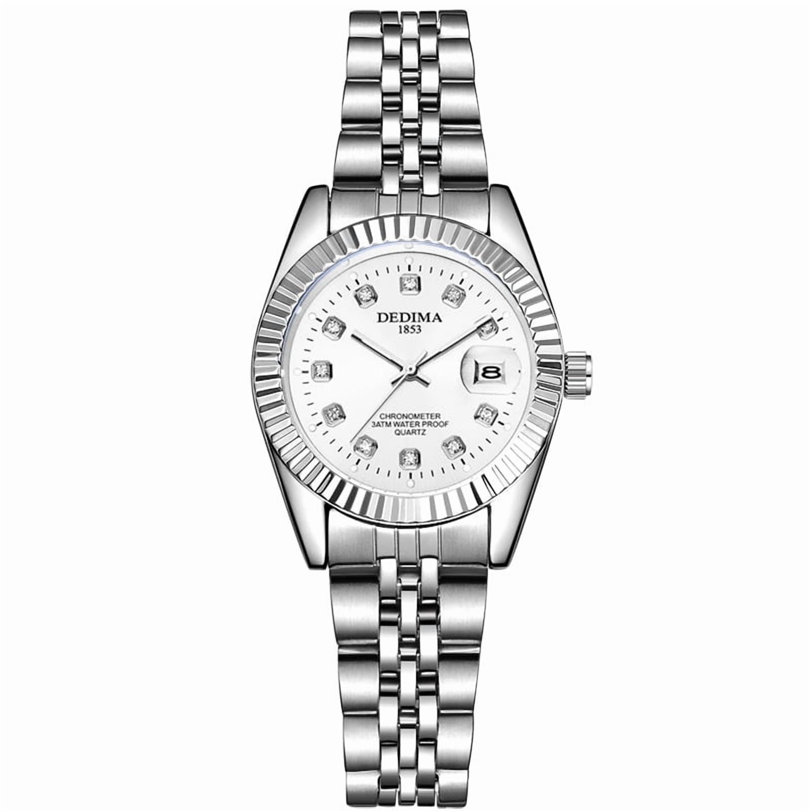 Fashion Couple Watches Steel Band Waterproof High-end Gold Watches for ...