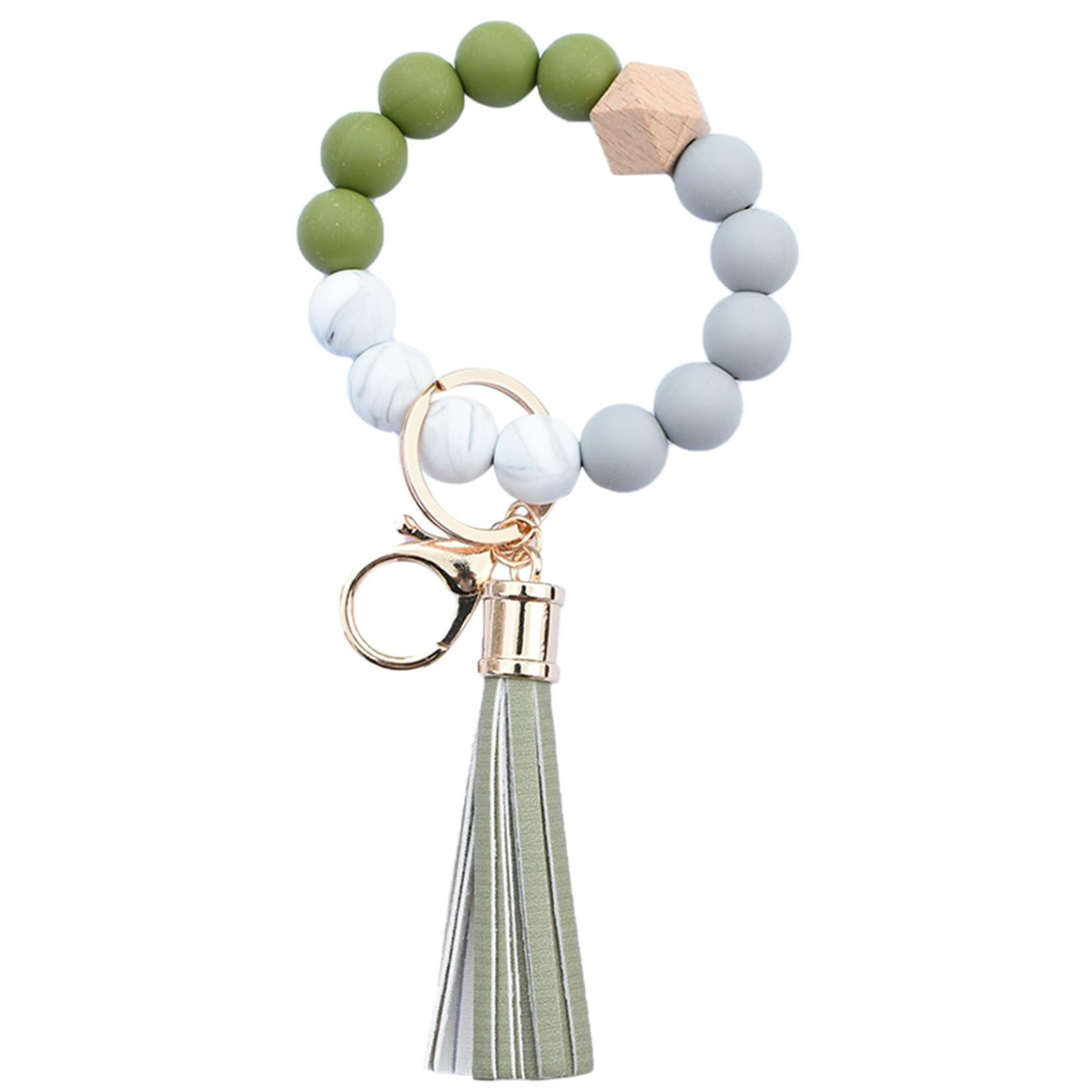 Fashion Creative Keychain Bracelet Wristlet Key Ring Beaded Bangle ...
