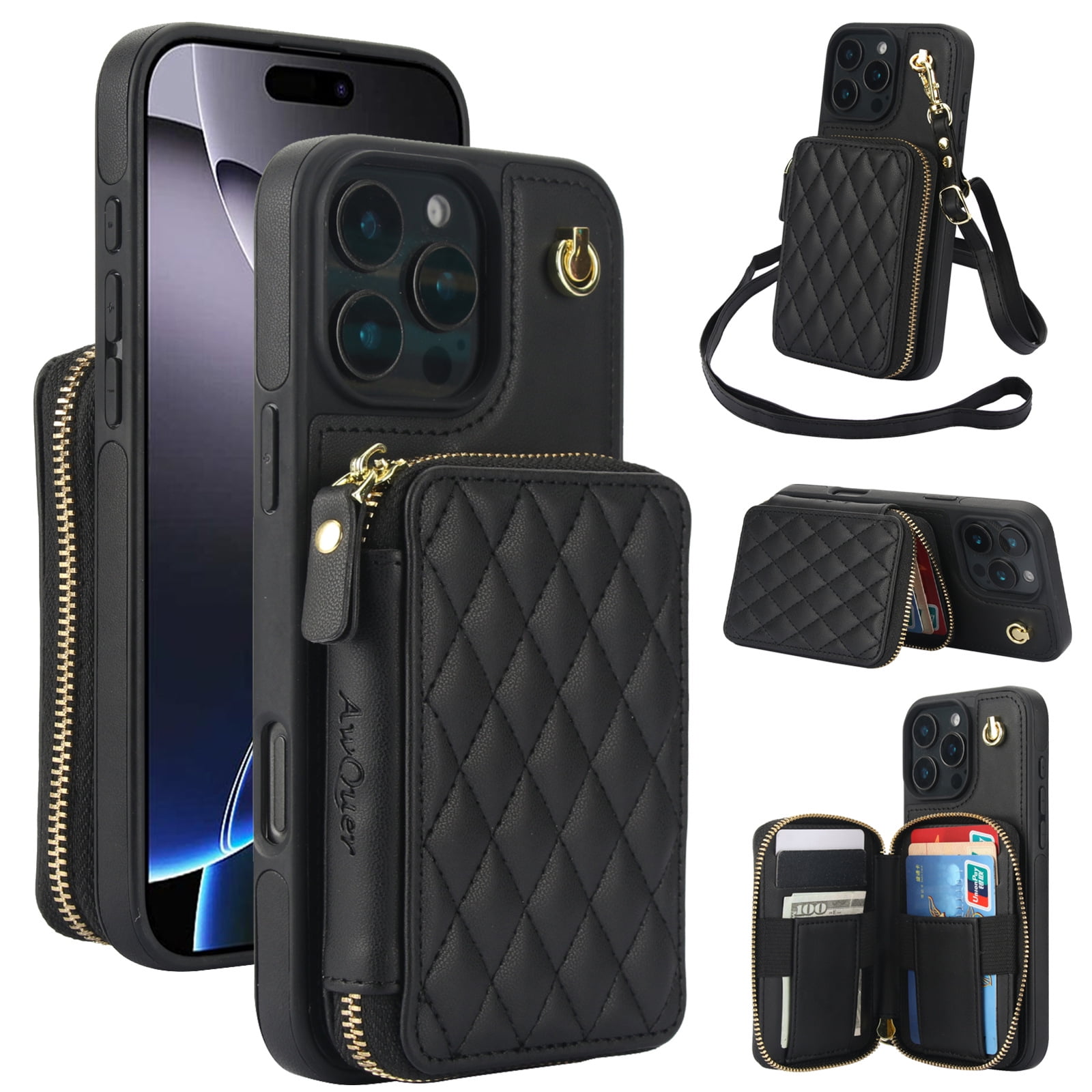 Fashion Crossbody lanyard zipper wallet leather phone case for Samsung ...
