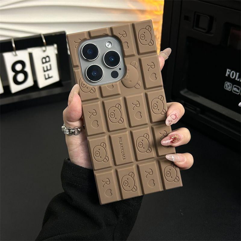 Fashion Cute 3D Cartoon ChocolatePhone Case For iphone 16 Pro Max 15 14 ...