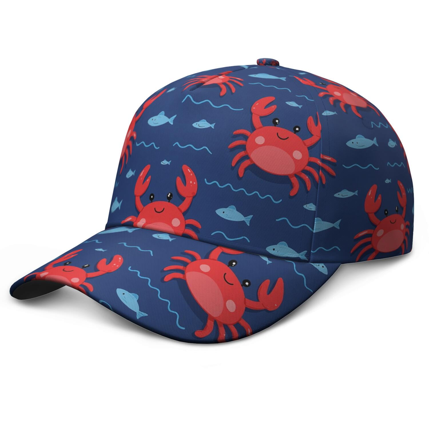 Fashion Cute Baseball Caps Marine Adorable Crab Adjustable Hat Snapback ...