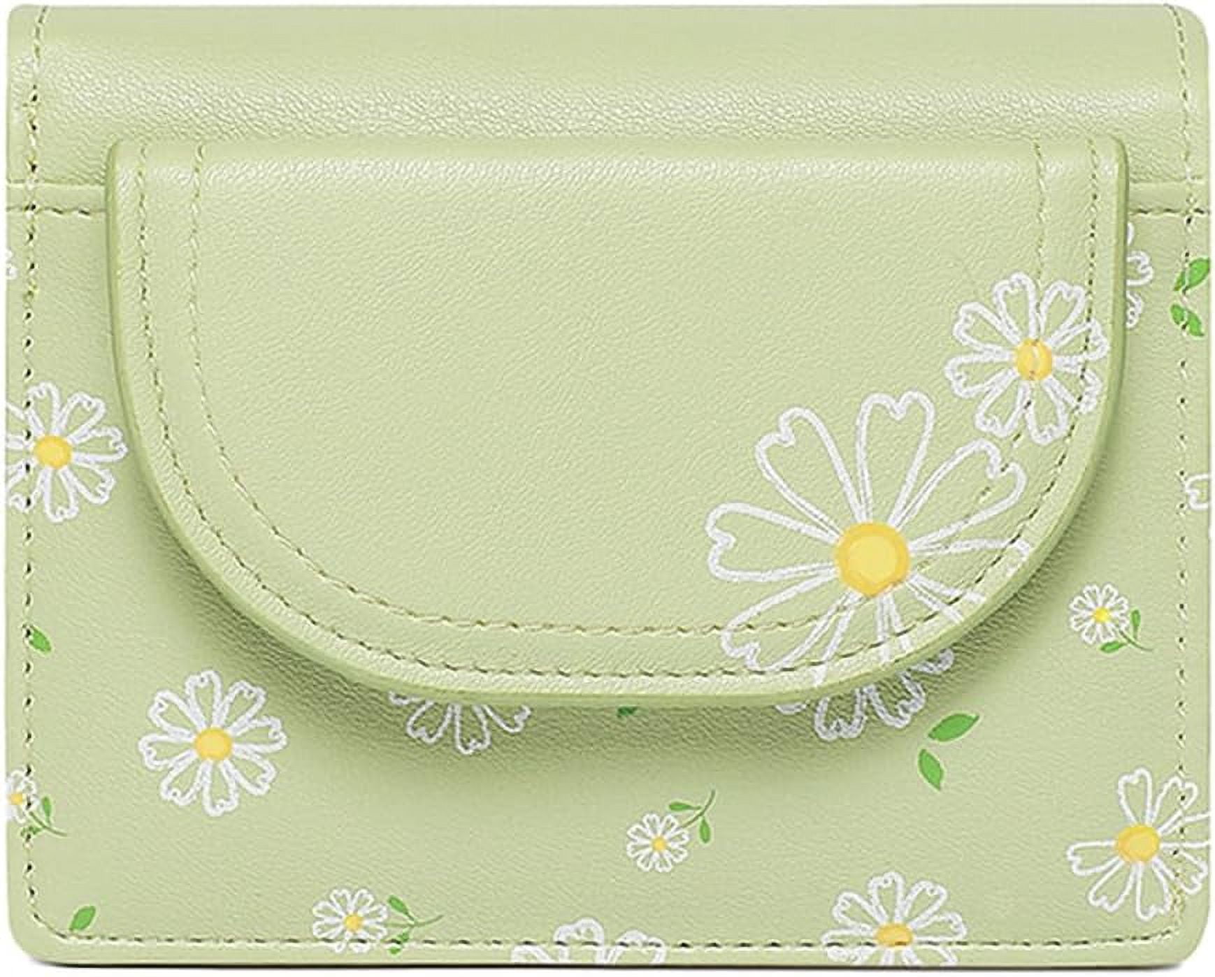 Fashion Cute Daisy Flowers Print Wallets with Exterior Coin Purse ...