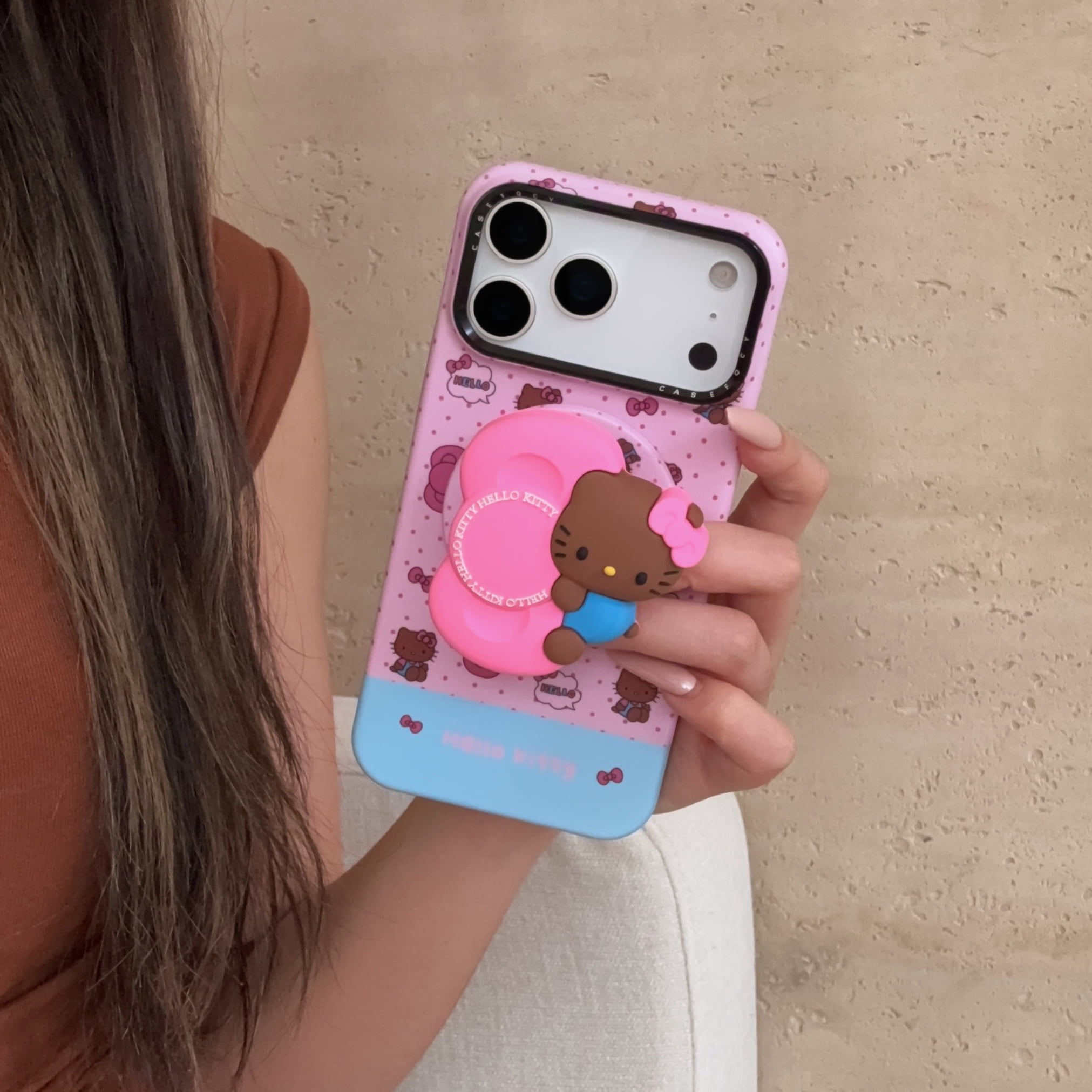 Fashion Cute KT Holding Bow Tie Phone Case For iPhone 17 16 Pro 15 14 ...