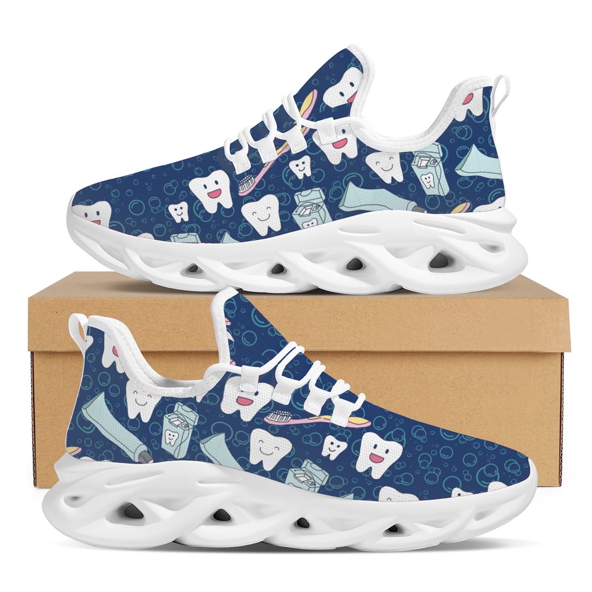 Fashion Dentist Print Sneakers Personalized Teeth Toothpaste Design ...