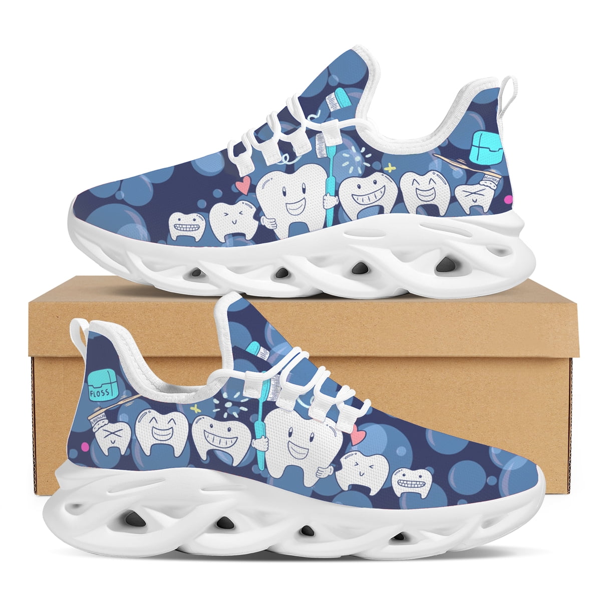 Fashion Dentist Print Sneakers Personalized Teeth Toothpaste Design ...