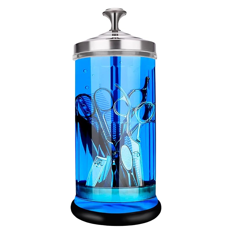 Fashion Disinfectant Sterilizer Glass Jar for Nail Tools and BarberShop ...