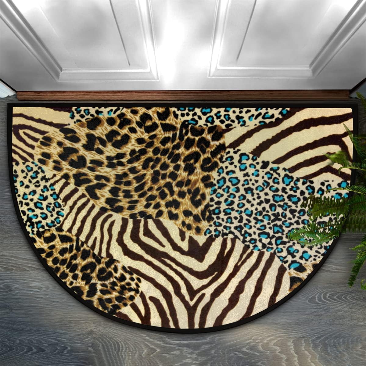 Fashion Doormat Bathroom Rugs Animal Zebra Tiger Print Half Round Door ...