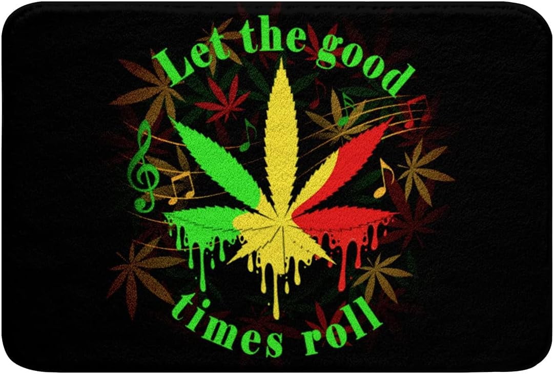 Fashion Doormat Cannabis Leaves Marijuana Weed Musical Note Texture Non ...