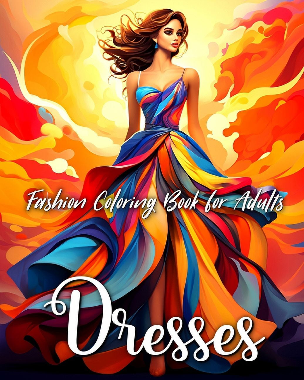 Fashion Dresses Coloring Book for Adults: Fascinating Dresses and ...