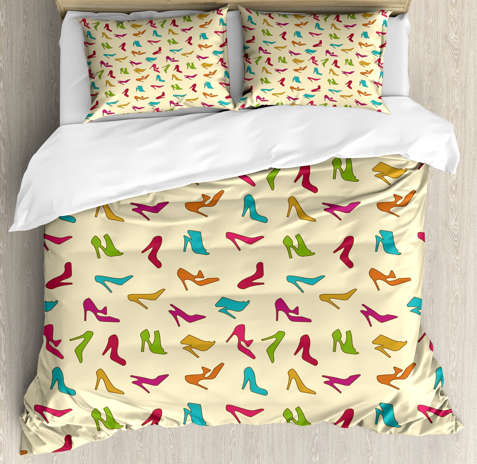 Fashion Duvet Cover Set, Illustration of Colorful High Heels Colorful ...