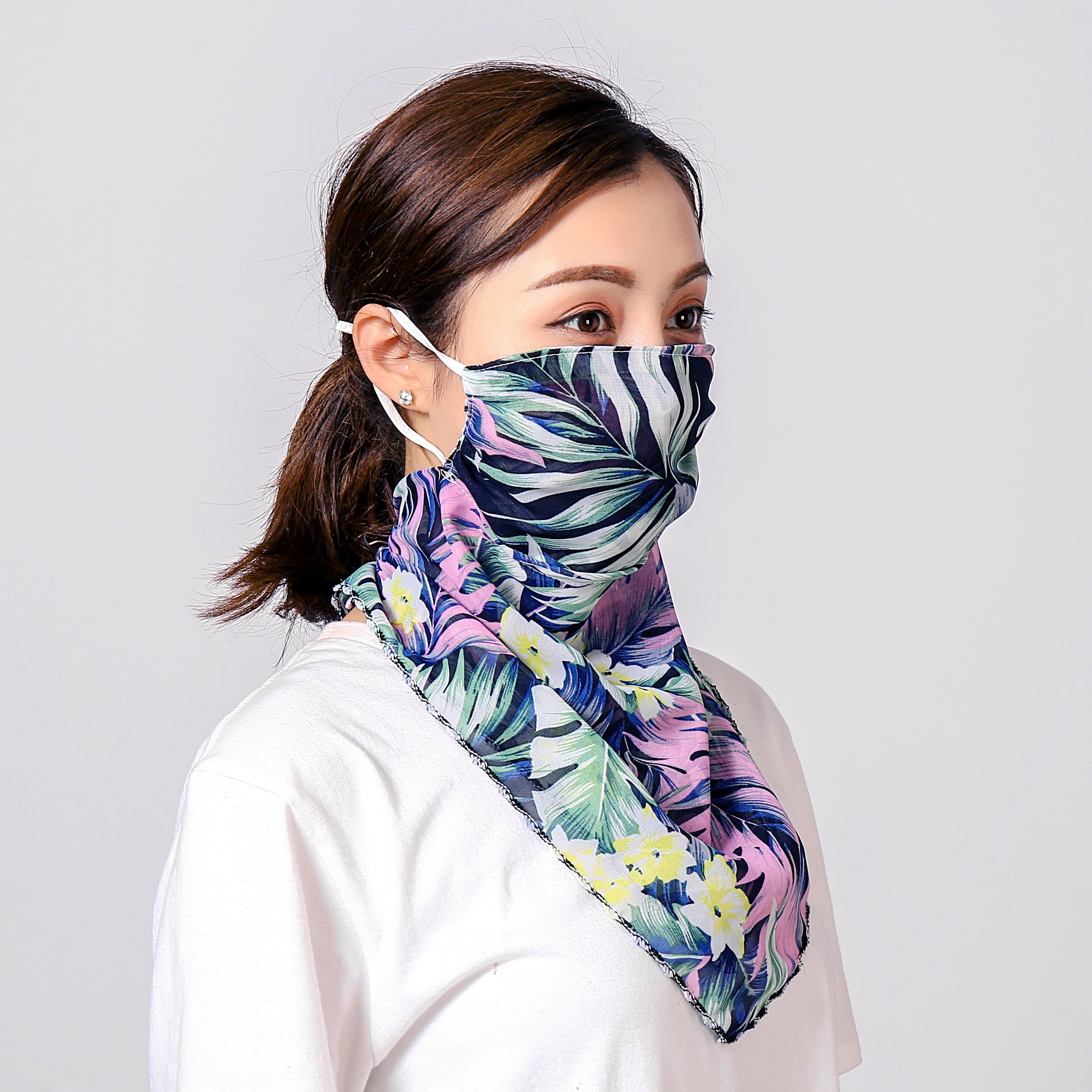 Fashion Face Scarf Mask Printed Scarf Cool Lightweight Summer ...