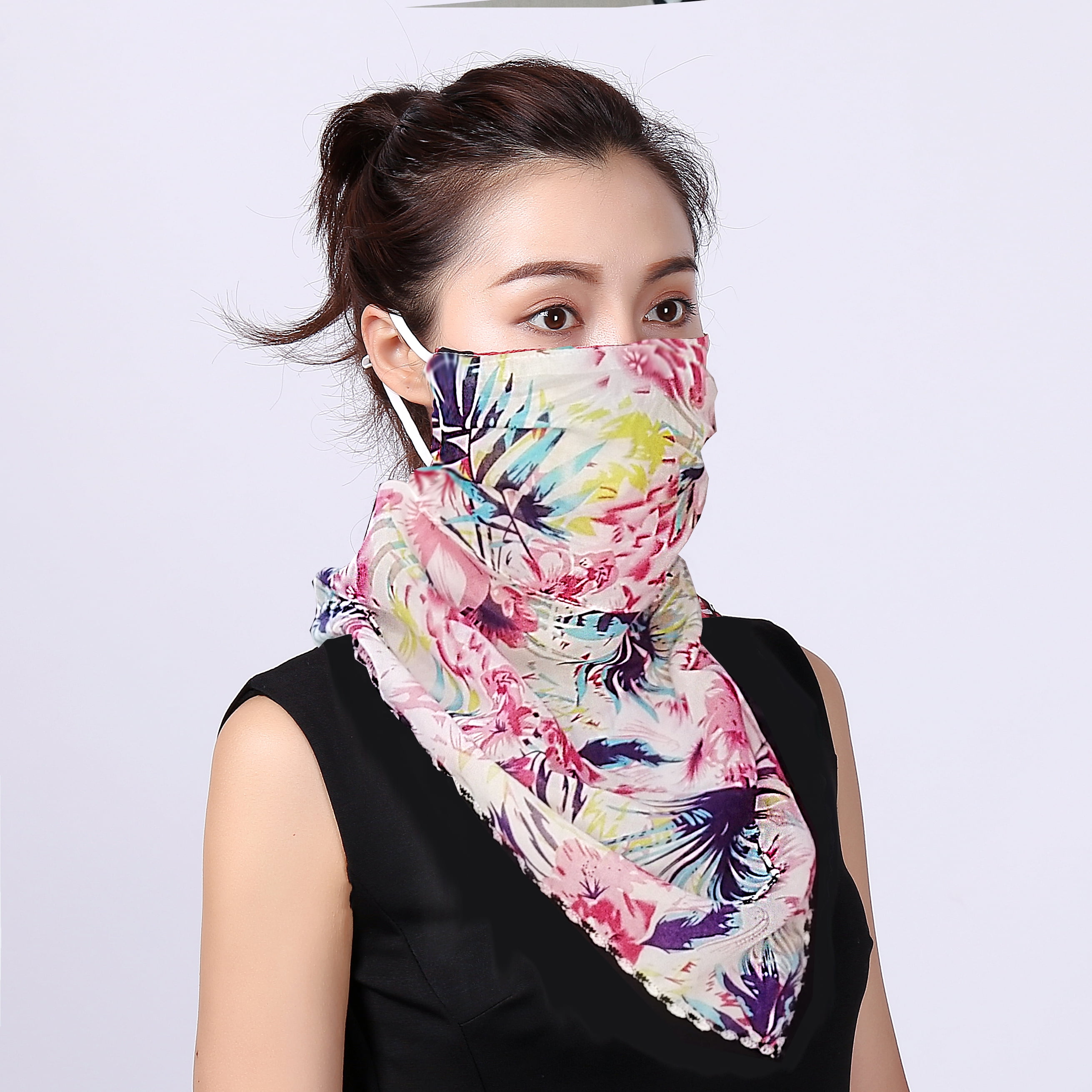 Fashion Face Scarf Mask Printed Scarf Cool Lightweight Summer ...