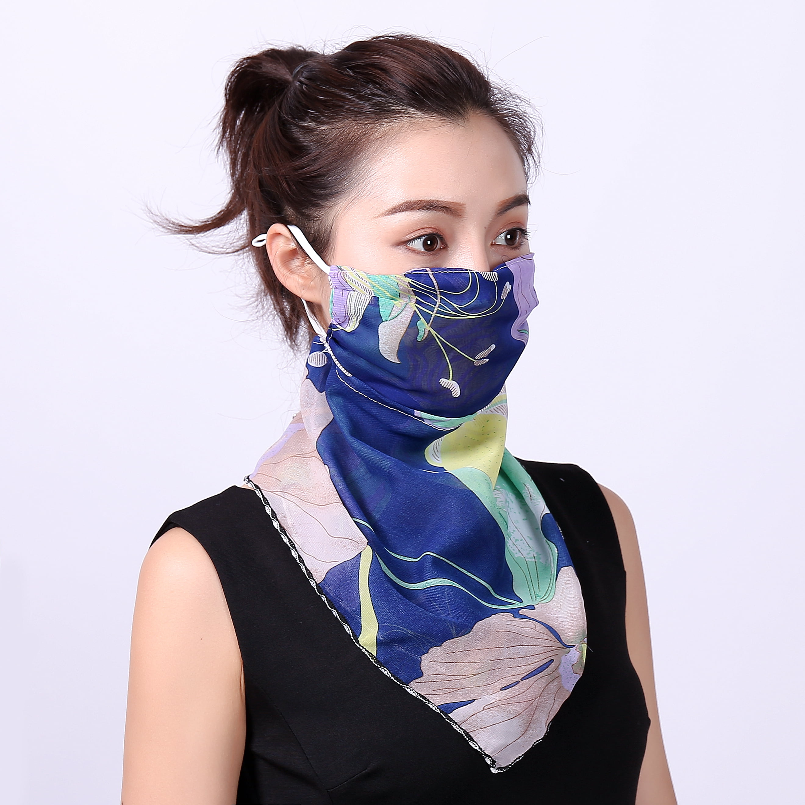 Fashion Face Scarf Mask Printed Scarf Cool Lightweight Summer ...