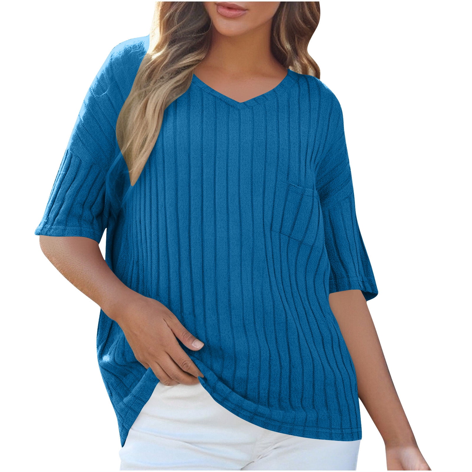 Fashion Fall Saving Fall Shirts for Women Vneck Womens Tops Women's 3/4 ...