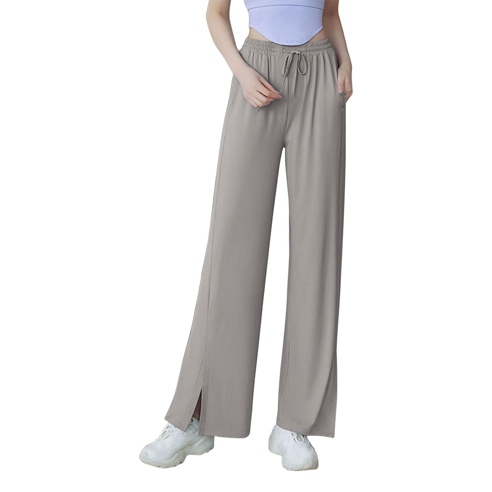 Pohista Trousers Pants for Women Short Wide Leg Pants Women Petite ...
