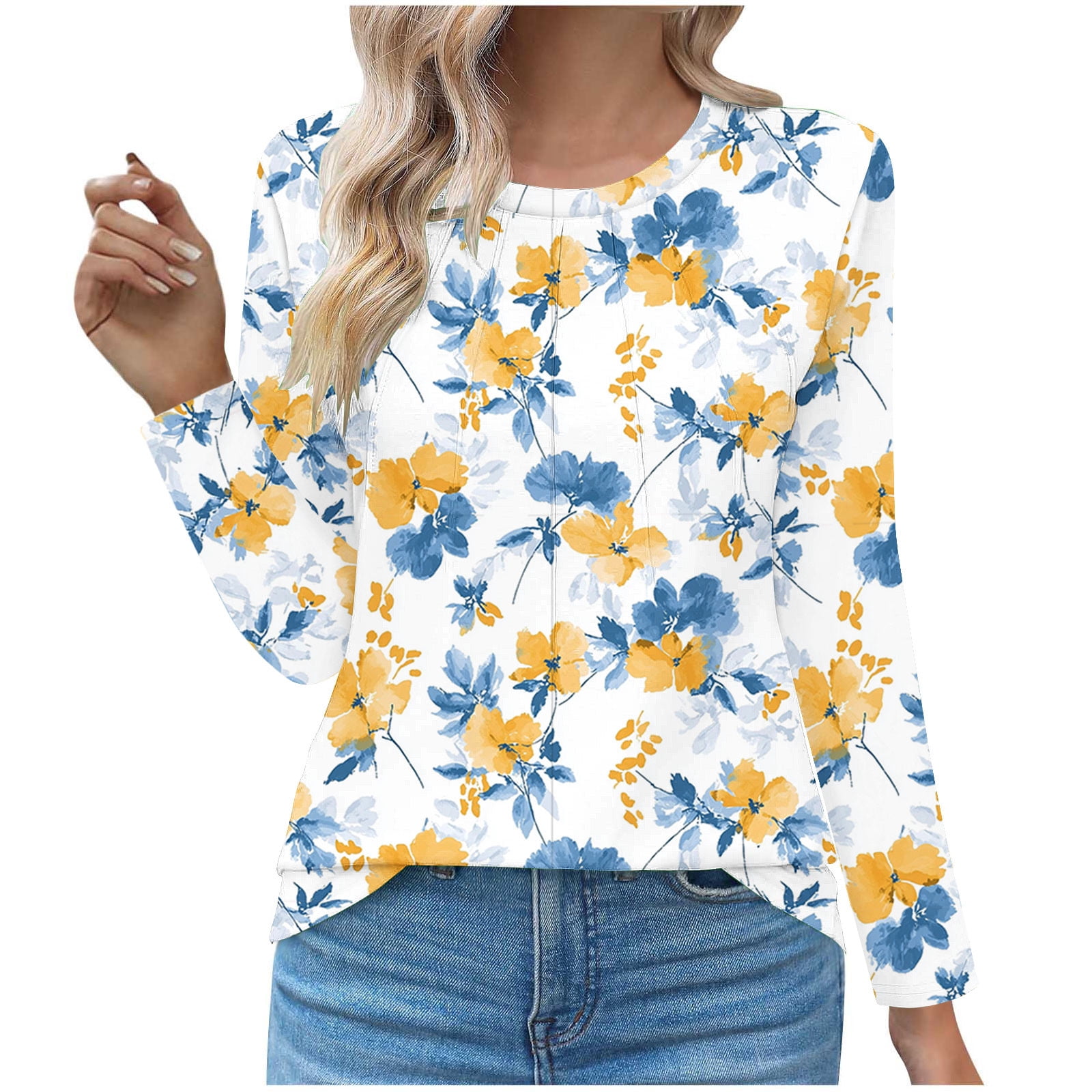 Fashion Fall Saving Womens Blouses Plus Size Long Sleeve Womens Tops ...