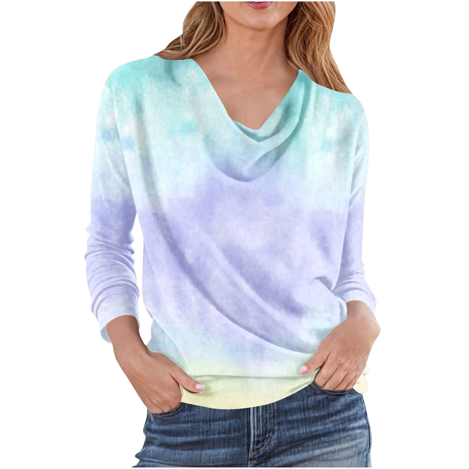 Fashion Fall Saving Womens Tops Trendy Long Sleeve Womens Shirts Casual ...
