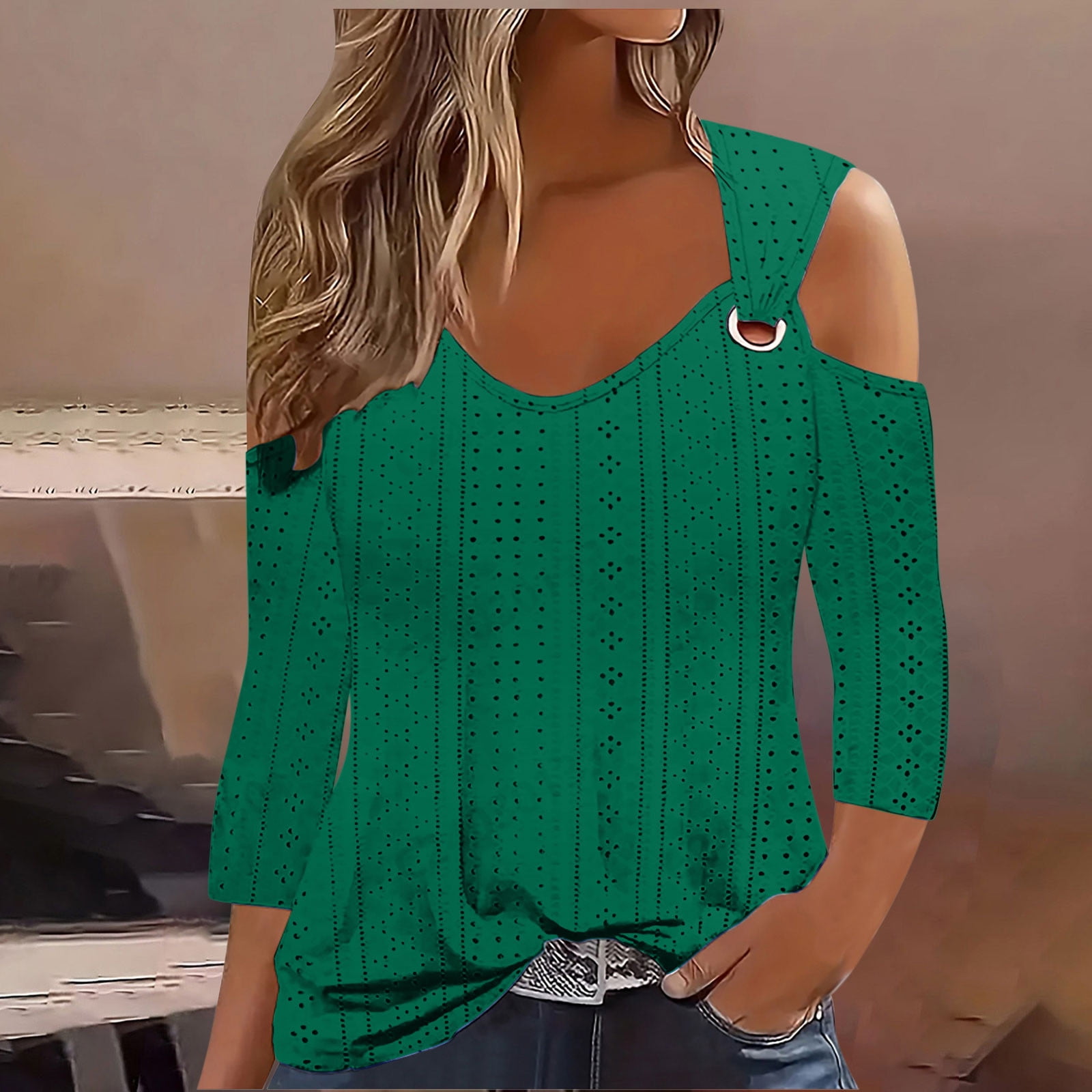 Fashion Flash Deals Cagogo Women's Summer Cold Shoulder Sexy Eyelet ...