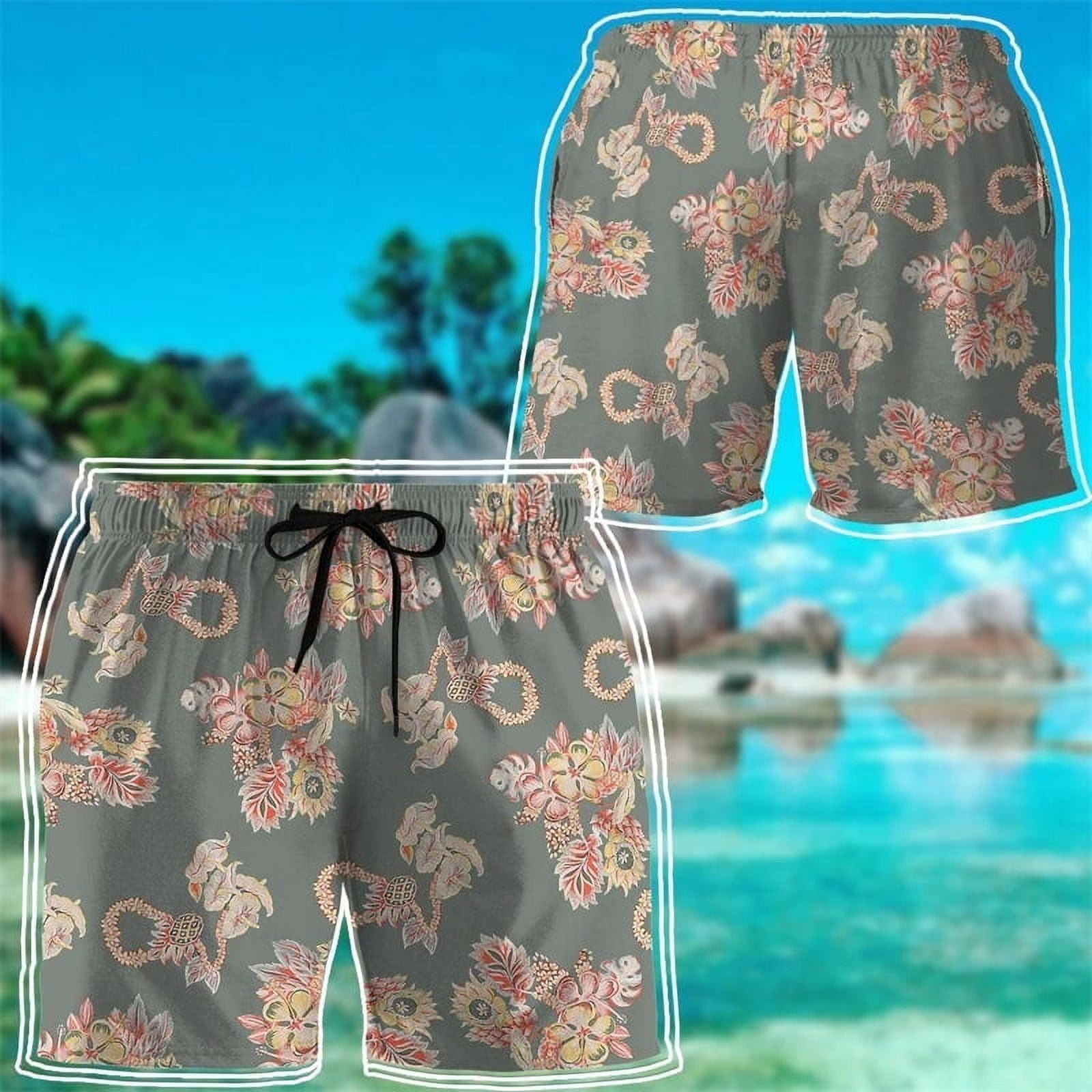 Fashion Flower 3D Printed Pattern Shorts Men's Outdoor Leisure ...