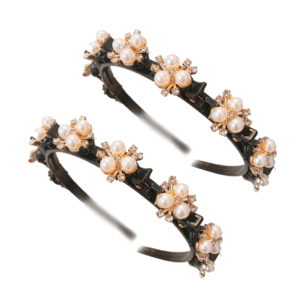 Fashion Flower Pearl Headbands for Women, Beaded Weave Bangs Headbands ...