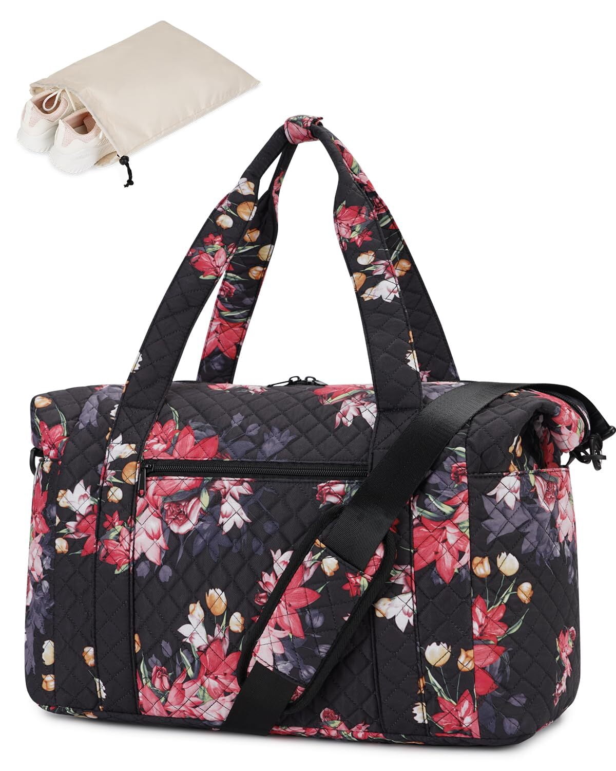Fashion Flower Travel Duffle Bag 18x14x8 Airlines Approved Personal ...