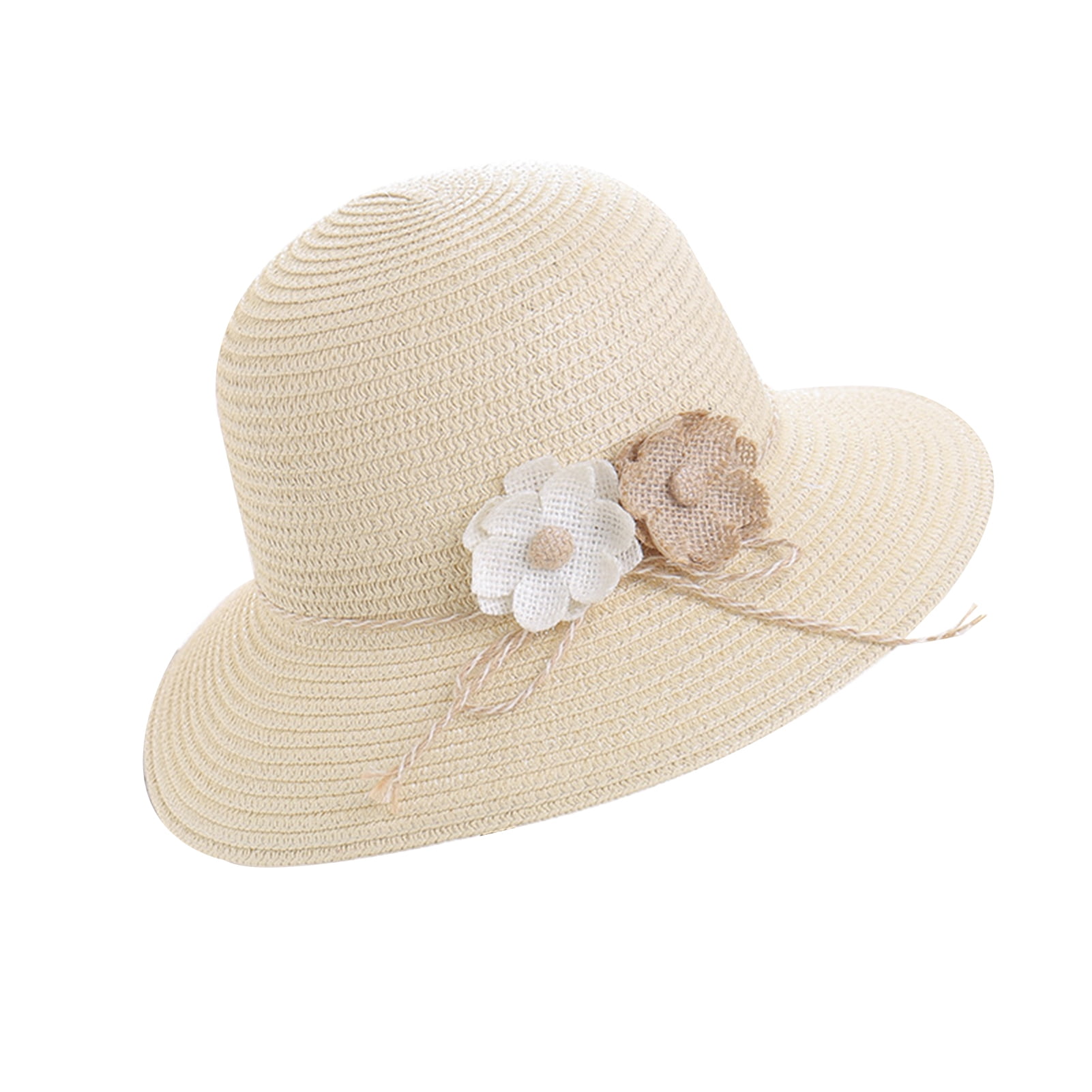 Fashion Flower Wide Brim Caps Summer Foldable Beach Sun Protective Hat ...