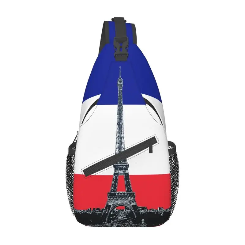 Fashion France Flag With Eiffel Tower Sling Crossbody Backpack Men ...