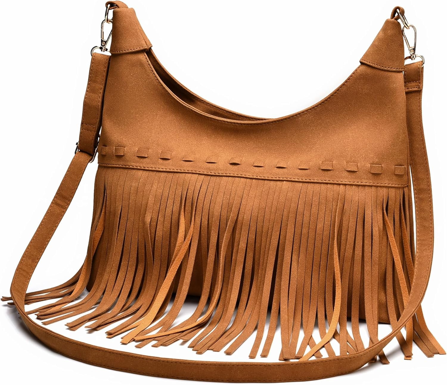 Fashion Fringe Hobo Bag for Women Hippie Western Purse Vegan Suede ...