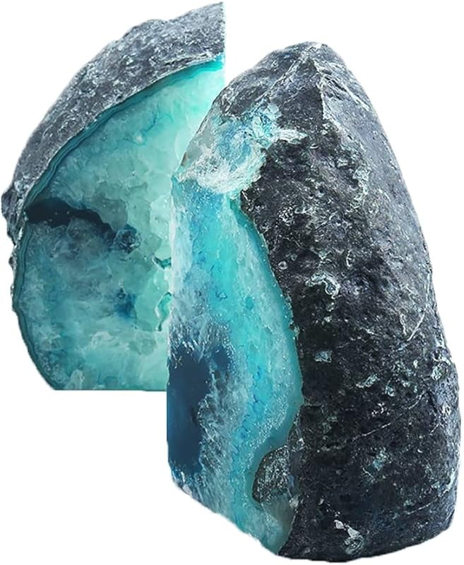 Fashion Geode Bookends Heavy Duty Agate Large Stone Bookend Decorative ...