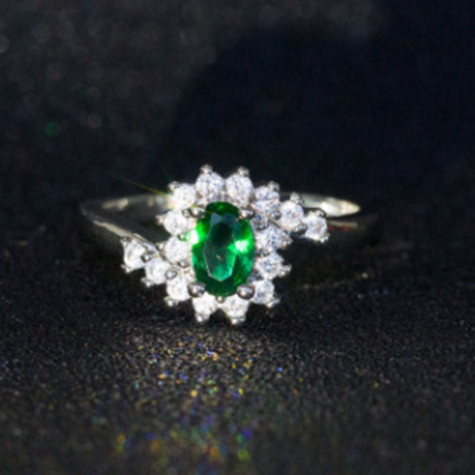 Womens Geometric Alloy Ring with Artificial Gemstones Inlaid Metal ...