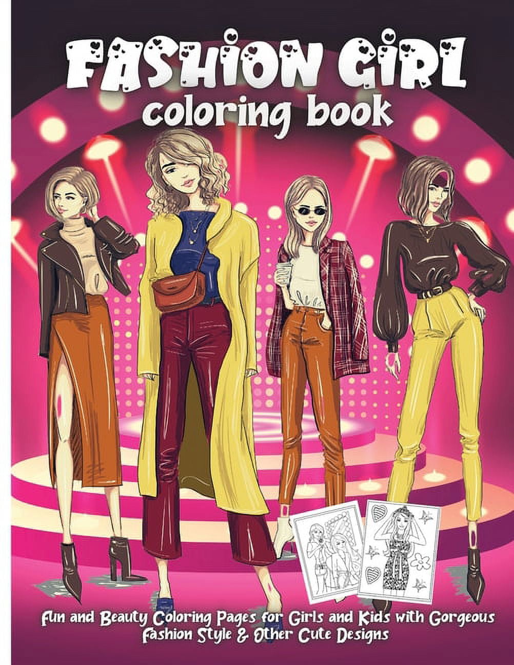 Fashion Girl Coloring Book: - Amazing fashion coloring book for girls ...