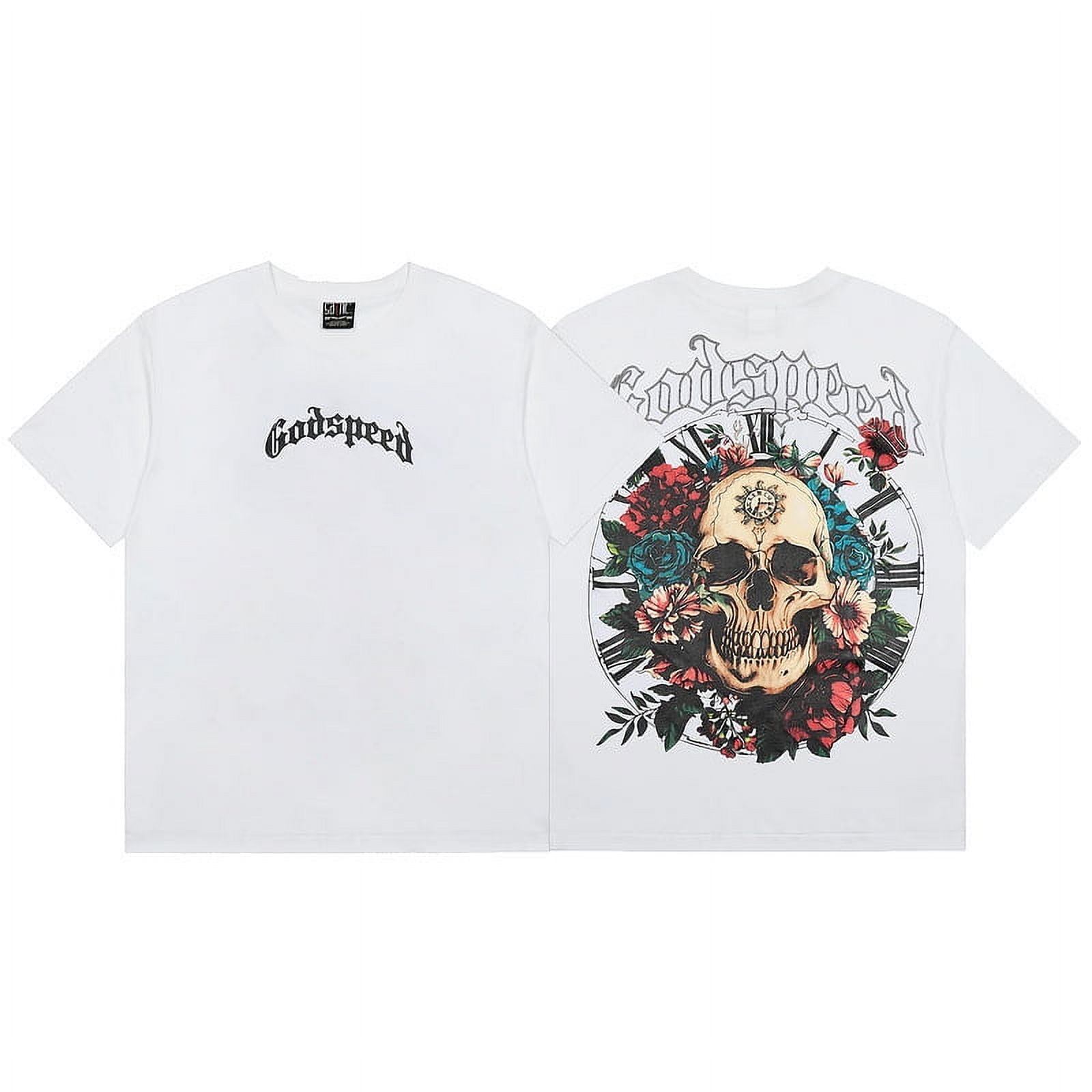 Fashion Godspeed T-Shirt Casual Letter Print Short T-Shirt Hip Hop ...