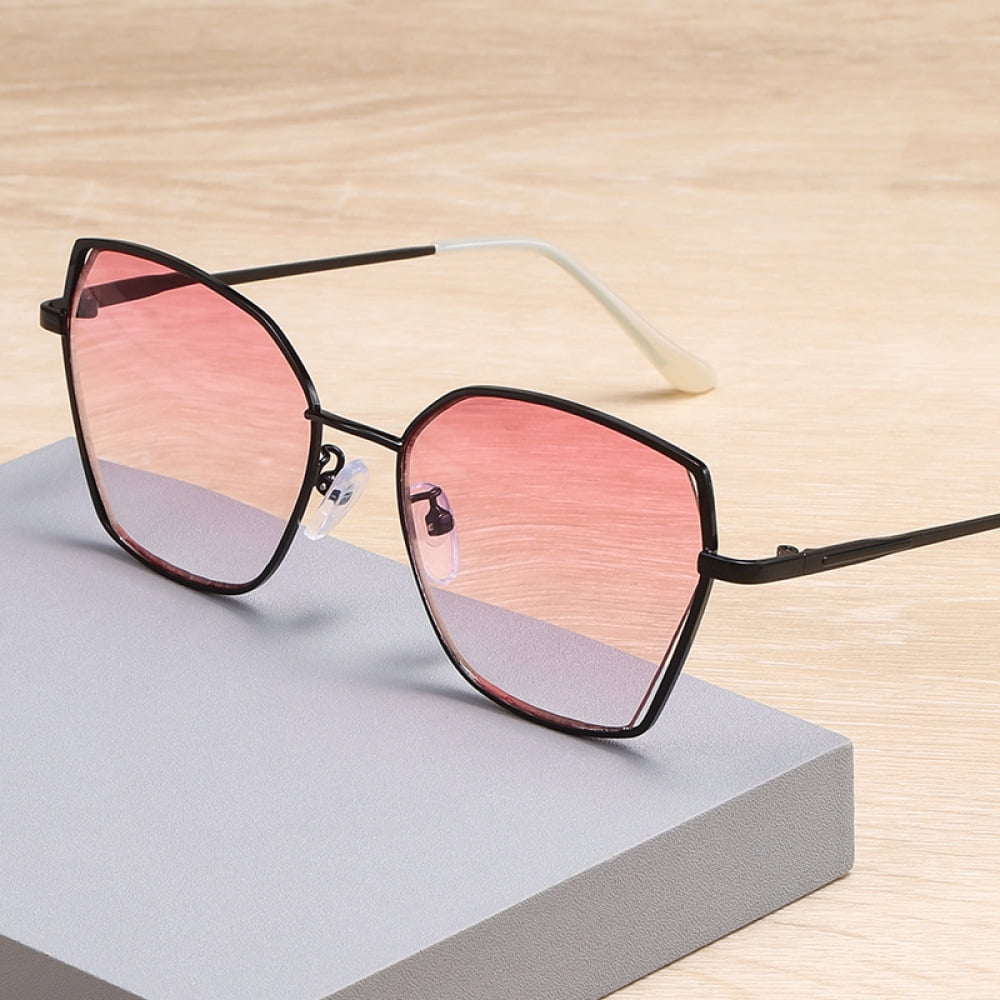 Fashion Gradient Pink Reading Glasses 4.00 for Women, Metal Oversized ...