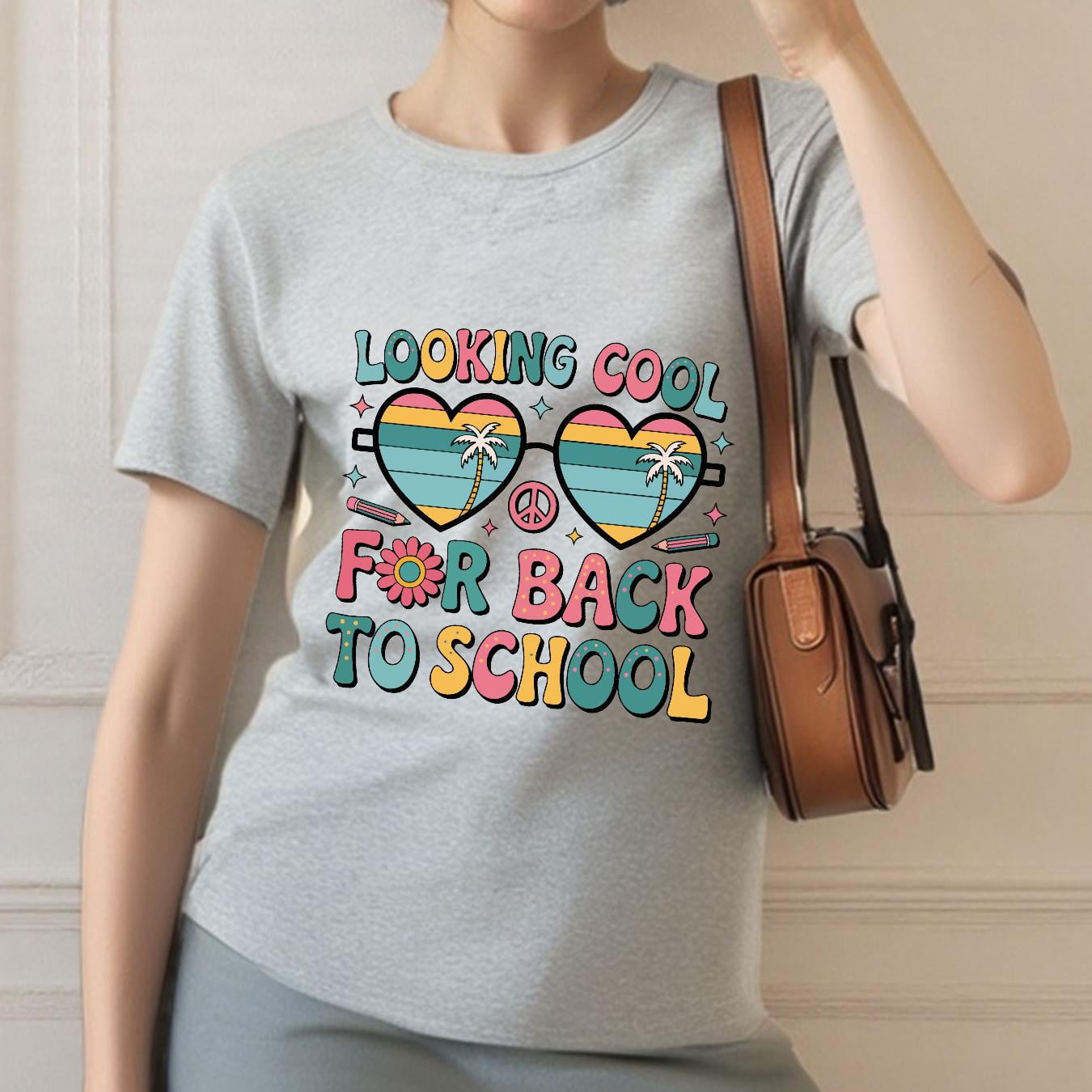 Fashion Graphic Tops,Sunglasses and Back To School Print,Short Sleeve ...