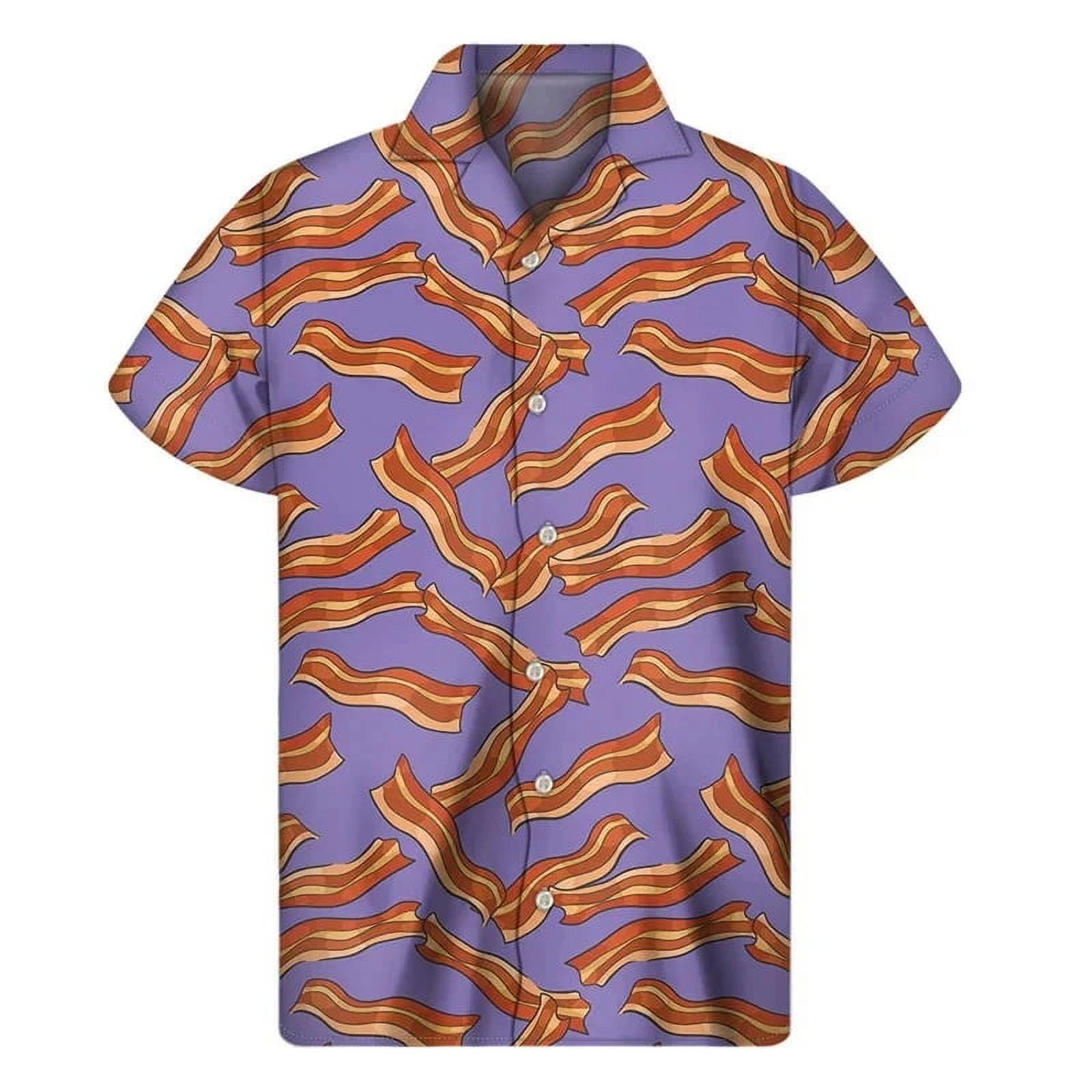 Fashion Hawaiian Shirts For Men 3d Meat Print Summer Holiday Party ...