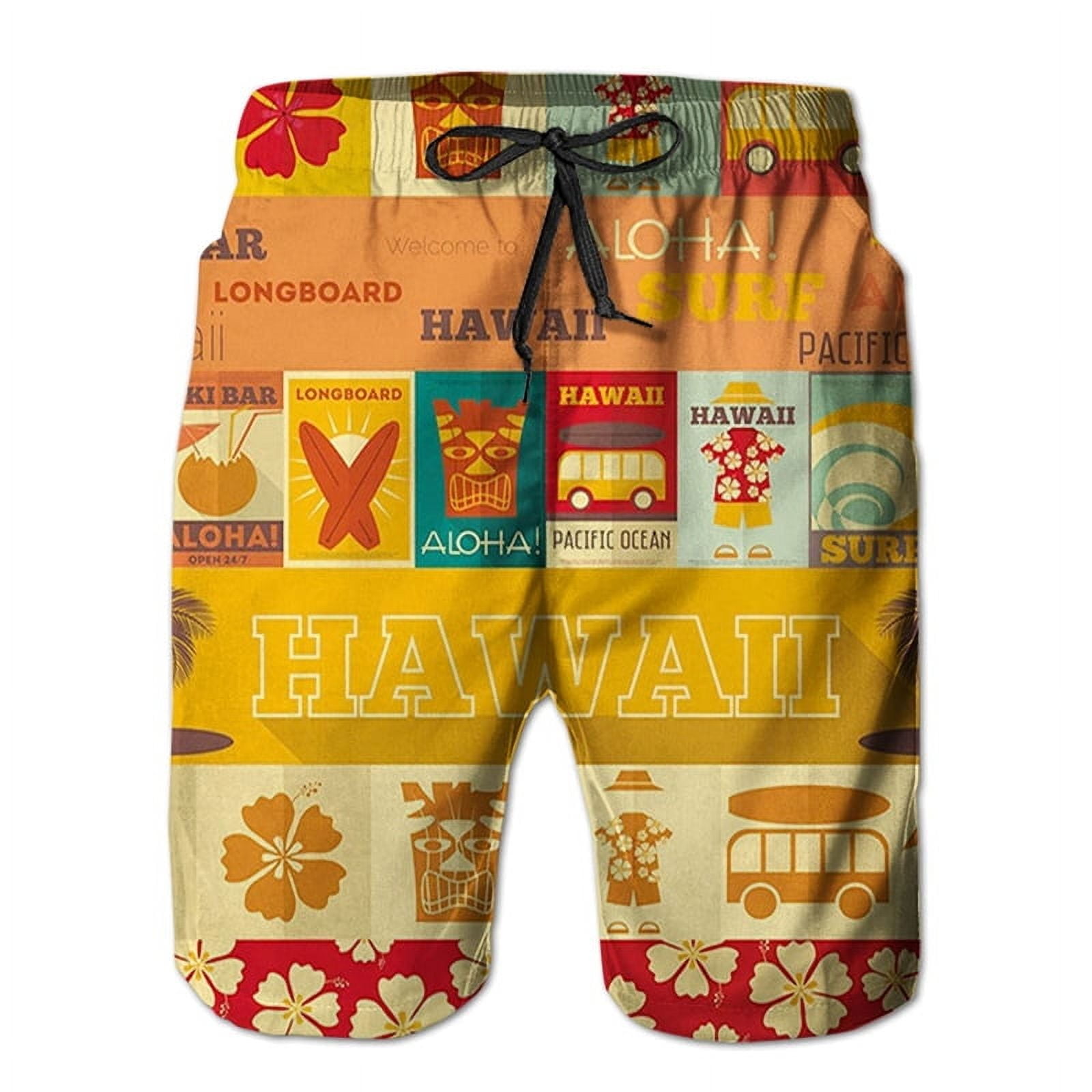 Fashion Hawaiian Tiki 3D Print Beach Shorts Casual Aloha Polynesia God ...