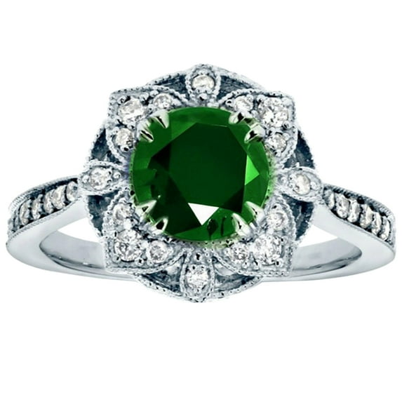 Fashion Hollow Flower Women's Copper Ring With Blue Zircon Ring Size 6 ...