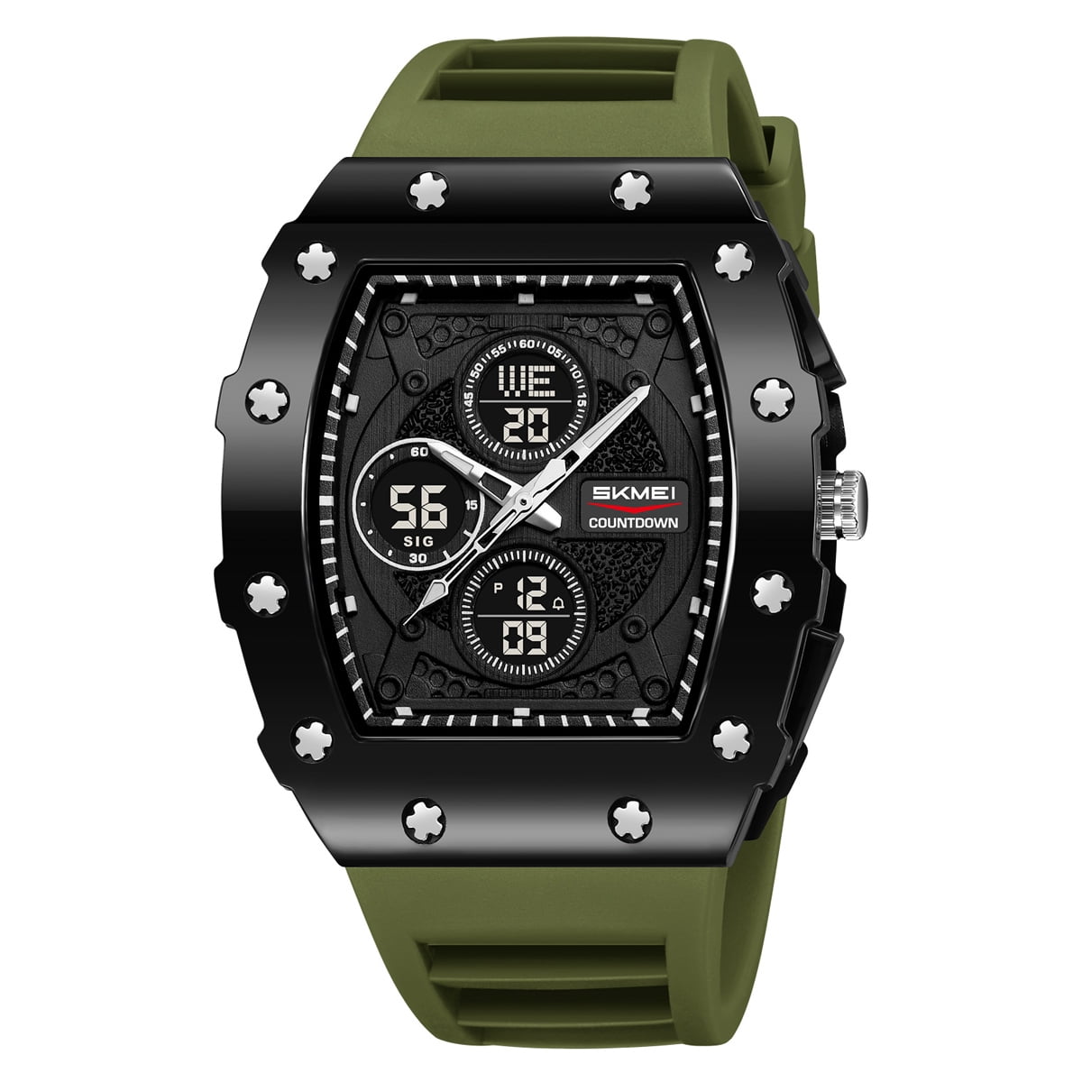Fashion Hollowed Men Watches Silicone Strap Big Face 50M Waterproof ...
