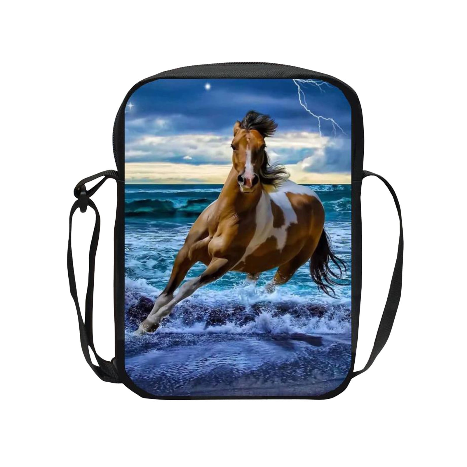Fashion Horse Printed Crossbody Bag - Adjustable Shoulder Strap Handbag ...