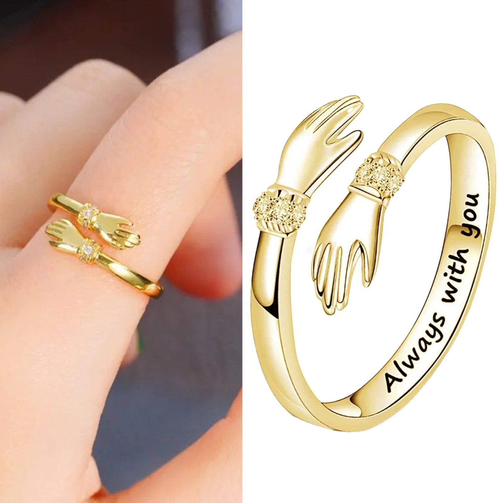 Fashion Hug Rings Adjustable Open Women Temperament Personality ...