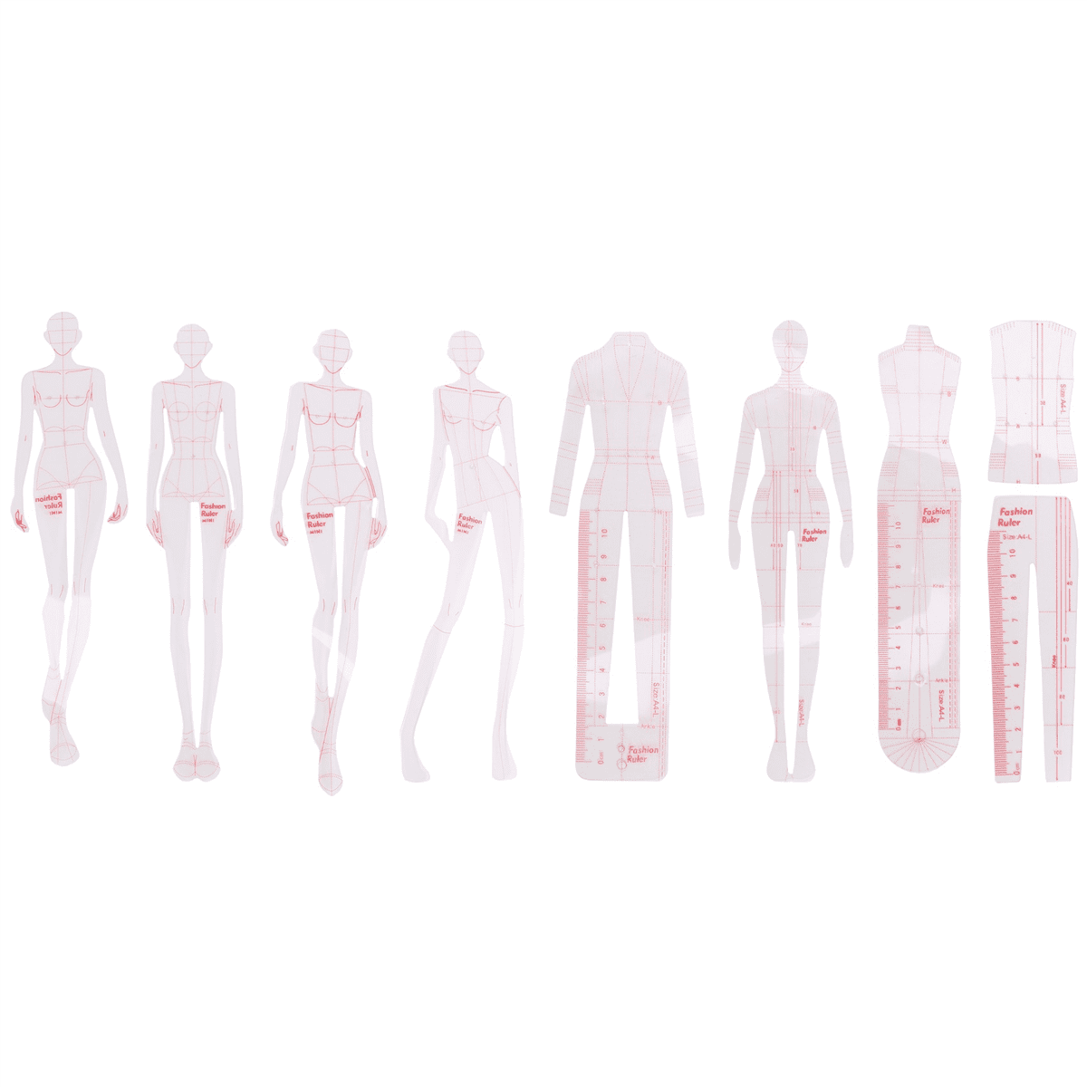 Fashion Illustration Rulers Sketching Templates Ruler Sewing Humanoid ...