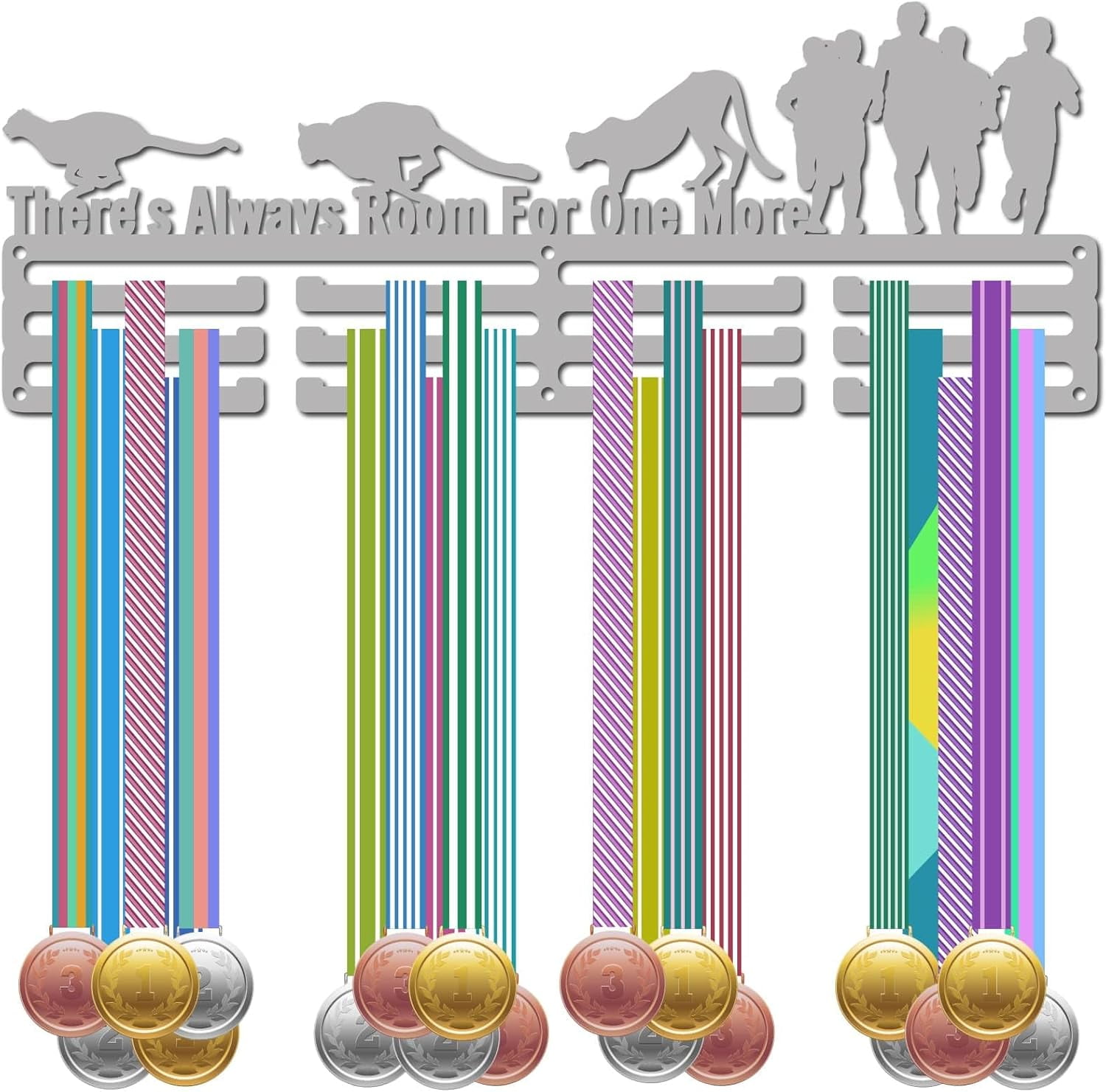 Fashion Iron Medal Hanger Holder Display Wall Rack 3 Lines with Screws ...