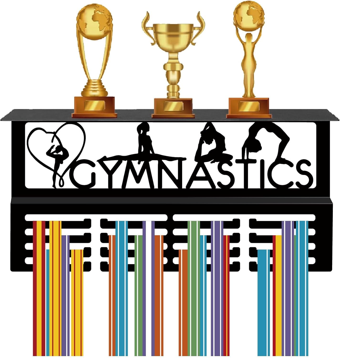 Fashion Iron Medal Hanger Holder Display Wall Rack 4-Line with Screws ...