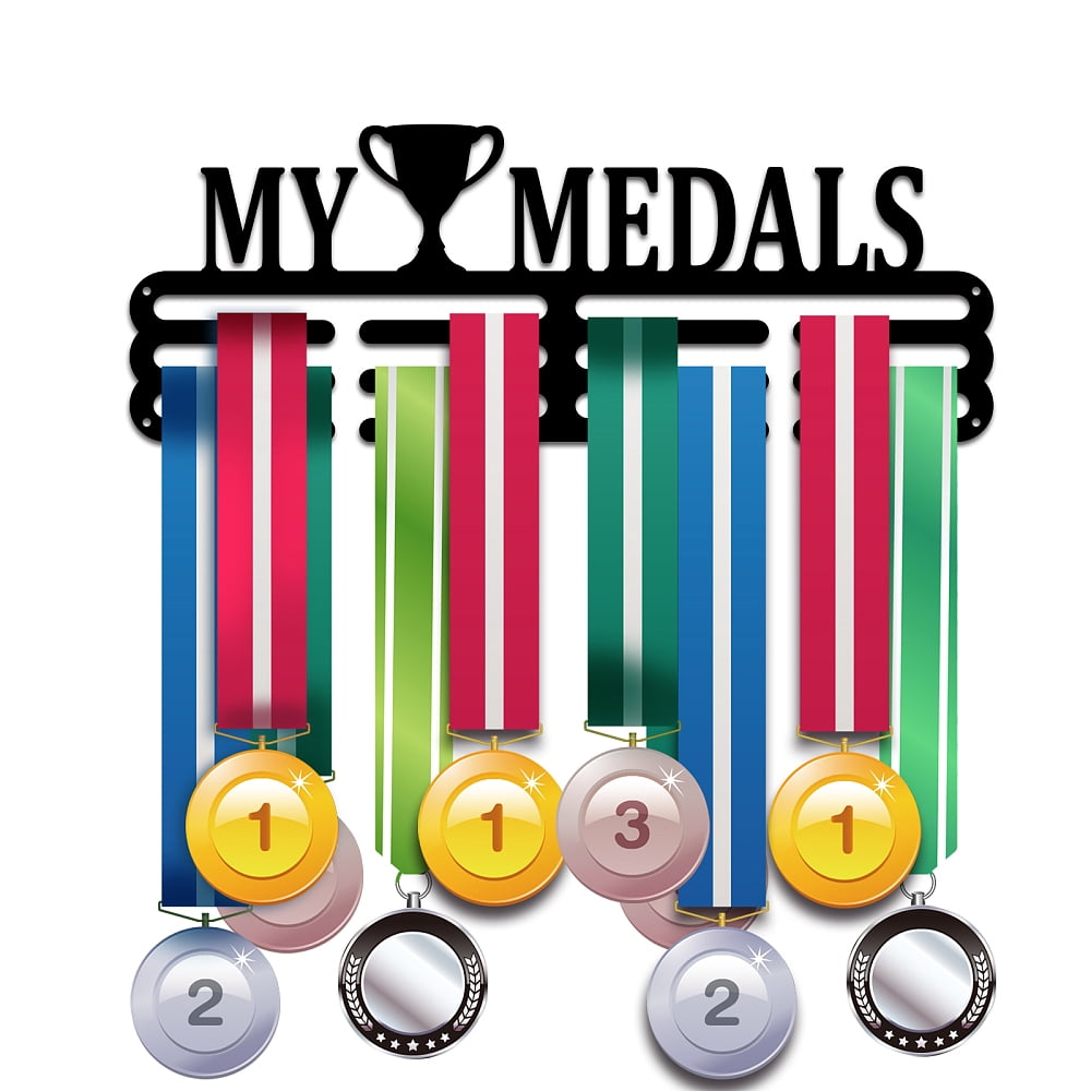 Fashion Iron Medal Hanger Holder Display Wall Rack with Screws Word My ...