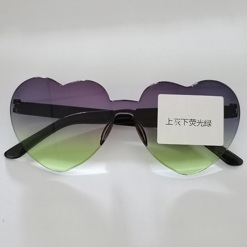 Fashion Jelly Gradient Heart-shaped Lenses Sunglasses Outdoor Sun ...