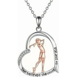 Fashion Jewelry ~ Inspirational Woman Golfer Heart Pendant Necklace for ...